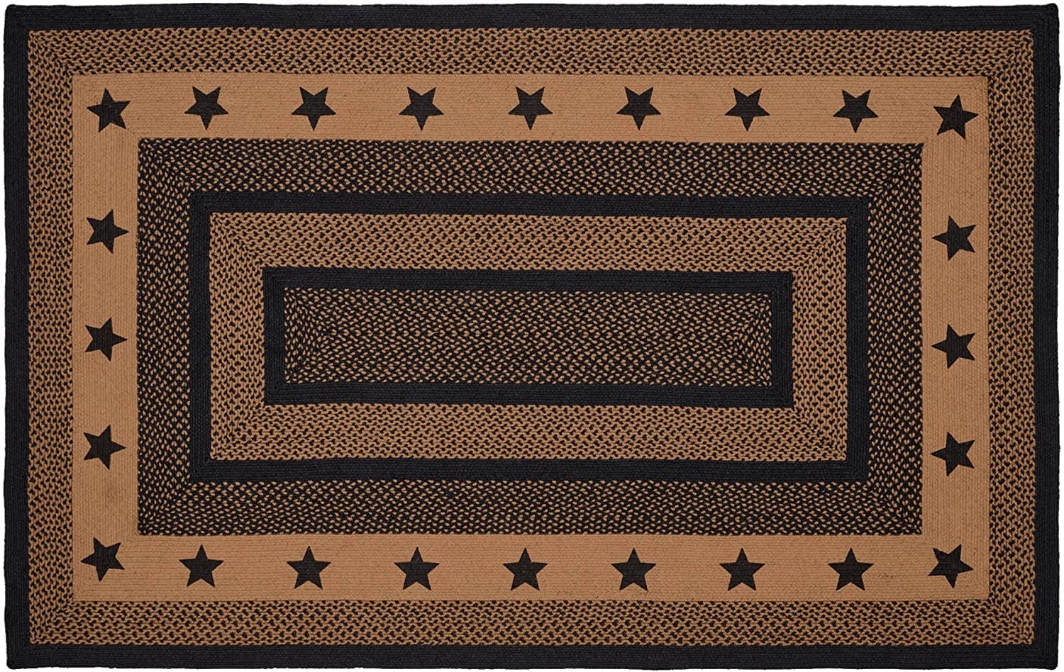 VHC Brands Primitive Woven Country Farmhouse Star, Braided Jute Area ...