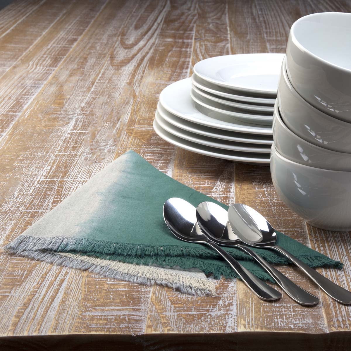 VHC Brands Farmhouse Tabletop & Kitchen-Jessa Ombre Green Napkin Set of ...