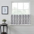 VHC Brands Frayed Lattice Curtain Tier, Creme & Black, 24x36, Set of 2 ...