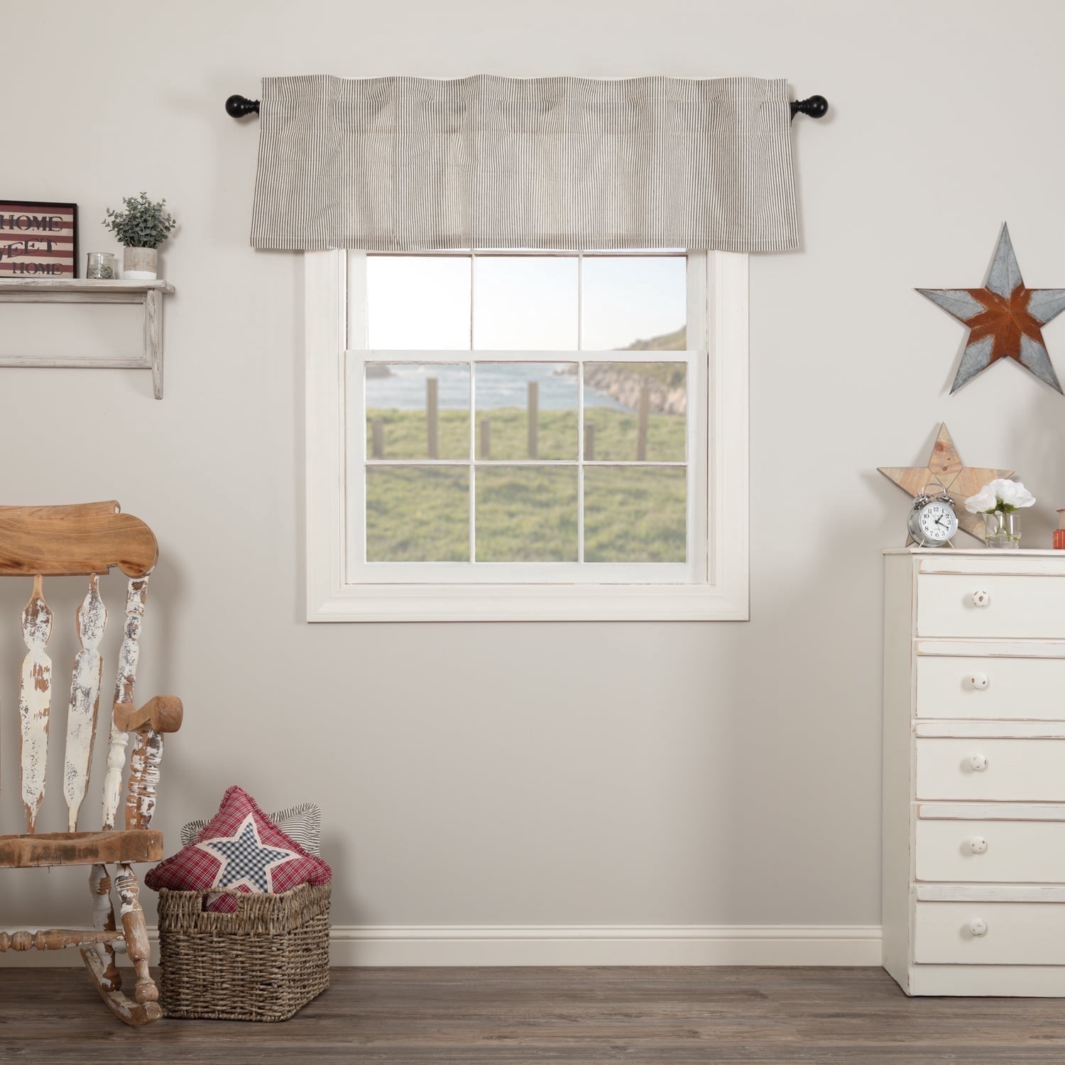 VHC Brands Frayed Lattice Curtain Valance, Oatmeal, 16x91 - Walmart.com