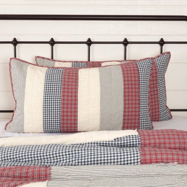 VHC Brands Crosswoods Patchwork Cotton Primitive Bedding Hand Quilted ...