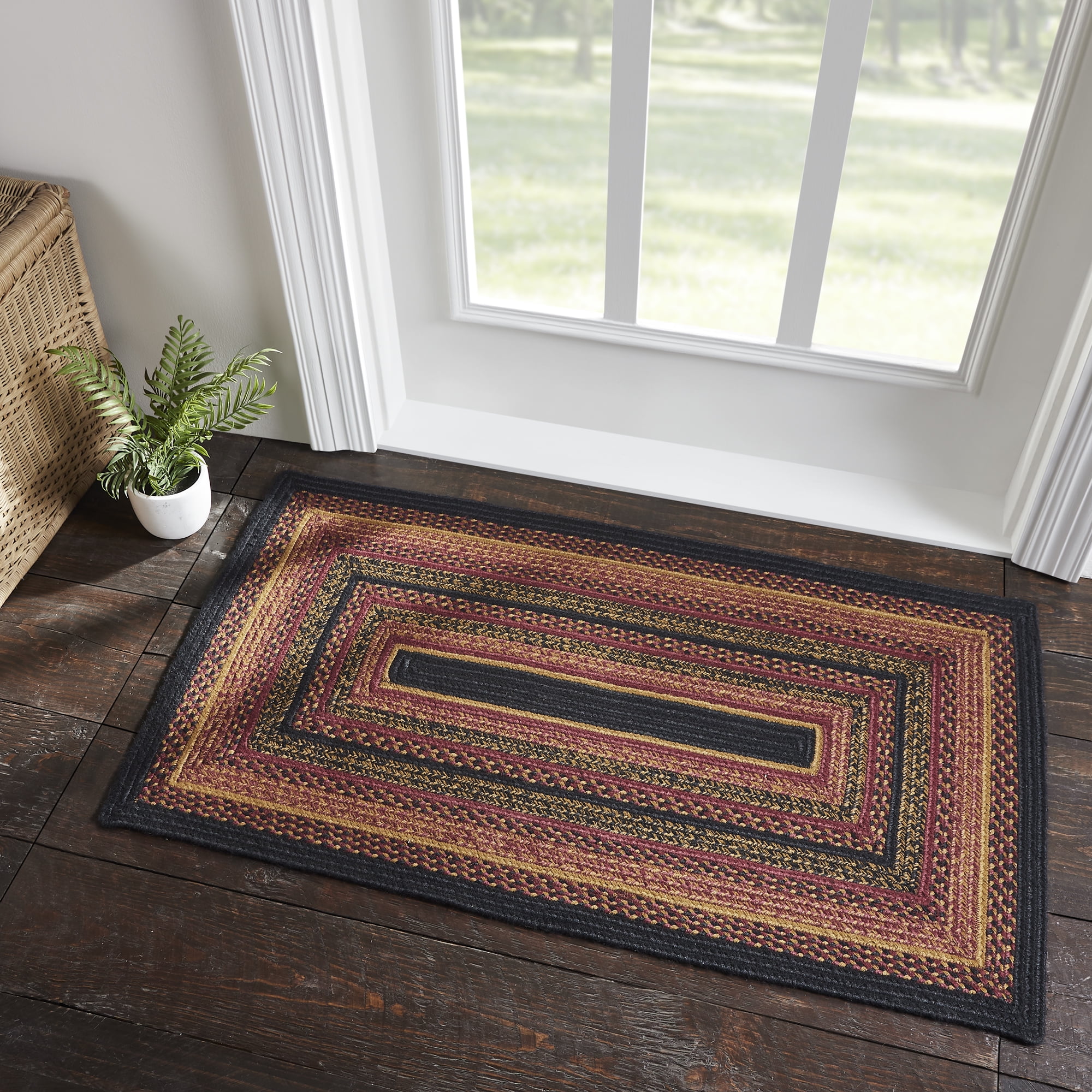 VHC Brands Heritage Farms, Braided Jute Rug, Non-Skid Pad, Accent Rug ...