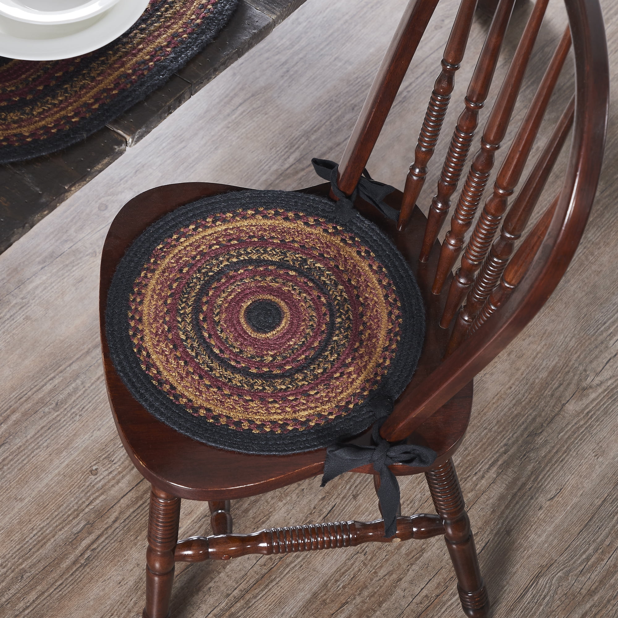 VHC Brands Heritage Farms Primitive Chair Pad Seat Cushion, Round ...