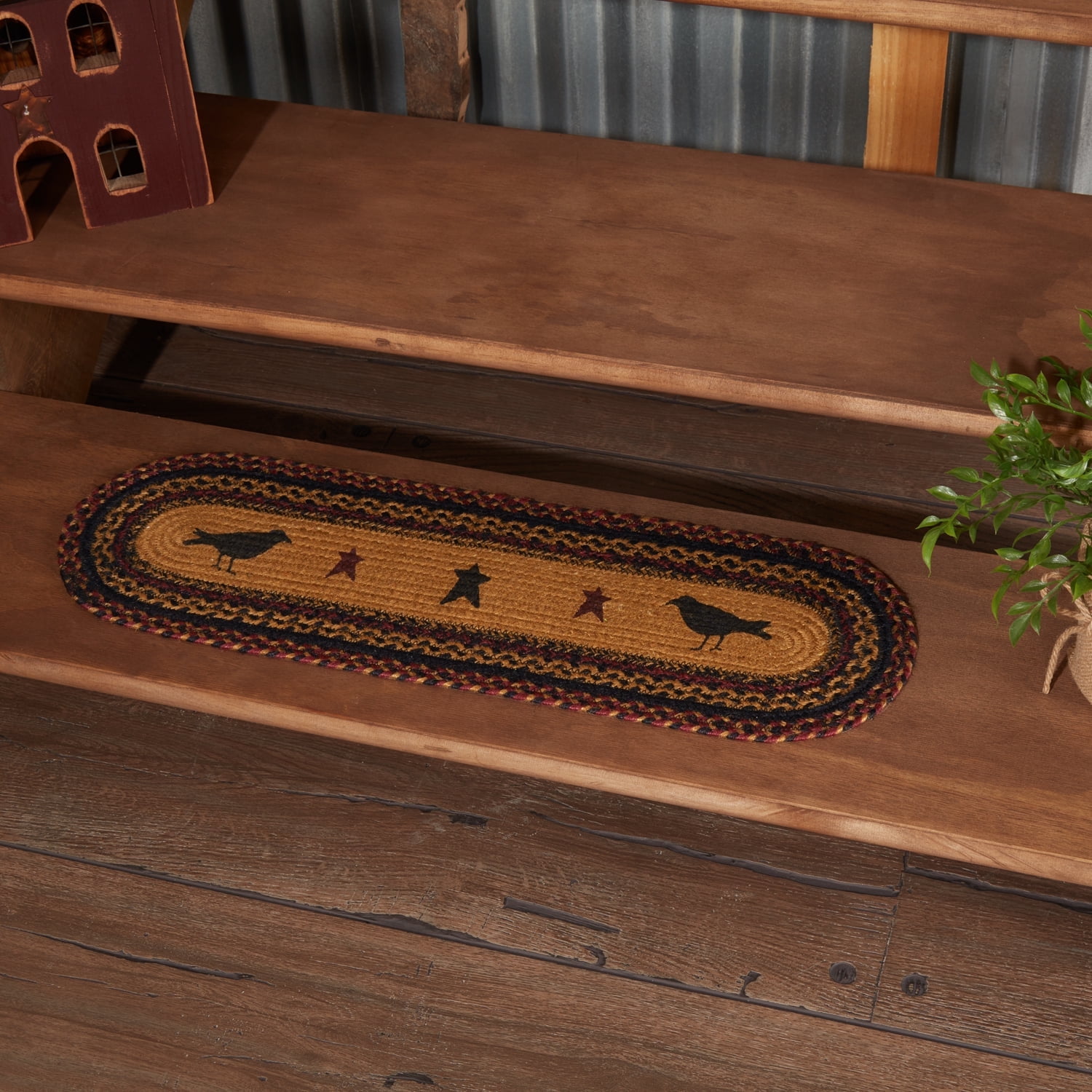 VHC Brands Primitive Flooring-Heritage Farms Tan Crow Oval Jute, Stair ...