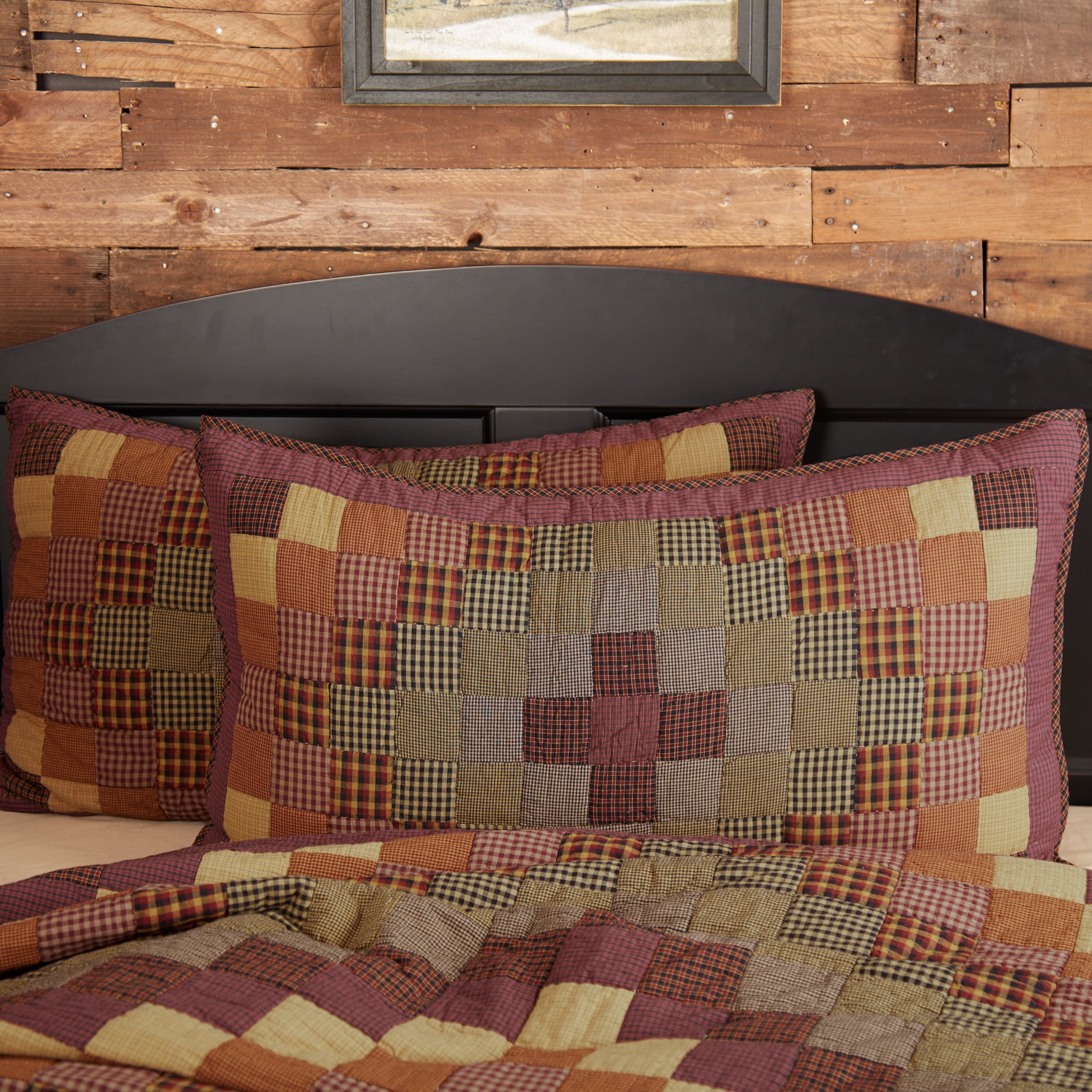 VHC Brands Heritage Farms Window Curtain, King Sham, Red, 21x37 ...