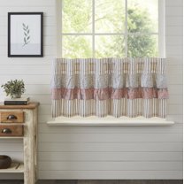 VHC Brands Annie Blue Buffalo Check Farmhouse Ruffled Tier Kitchen ...