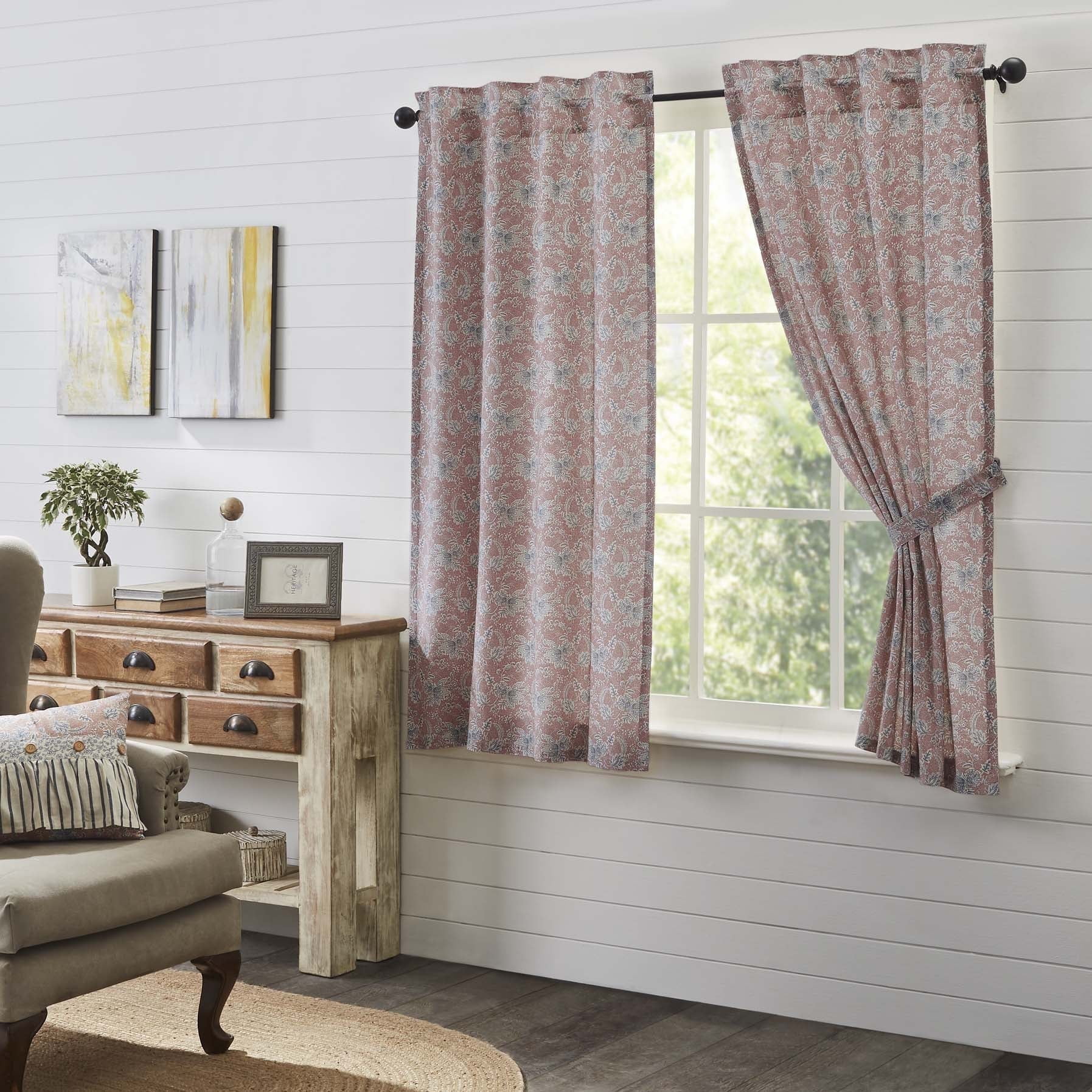 VHC Brands Kaila Country Cottage Vintage Floral Living Room Curtain ...