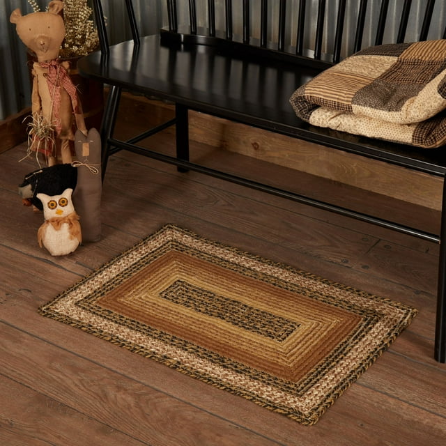 VHC Brands Kettle Grove Jute Rectangular Rug 20x30 Country Braided ...