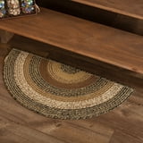 VHC Brands Kettle Grove Primitive Jute Tan Striped Rug Half Circle ...