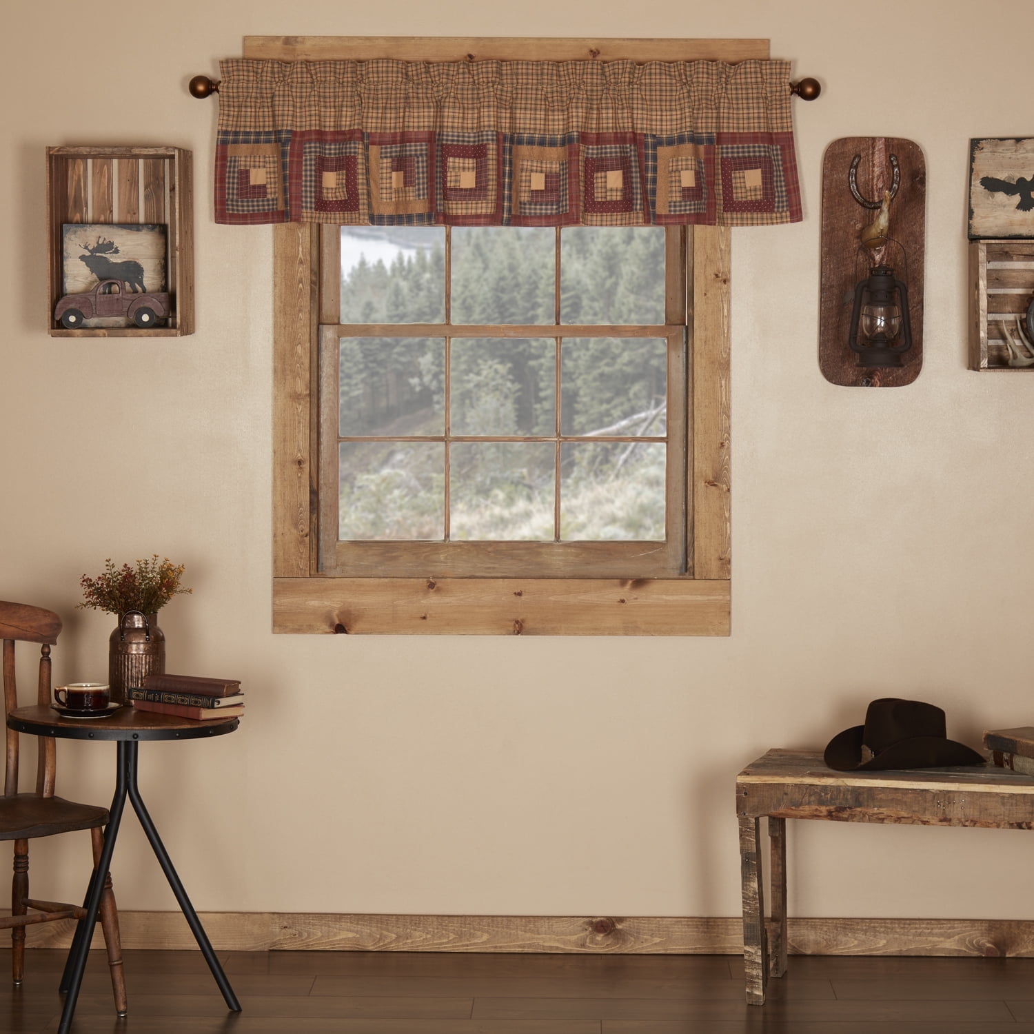 VHC Brands Primitive Country Plaid Farmhouse Rustic Millsboro Window ...