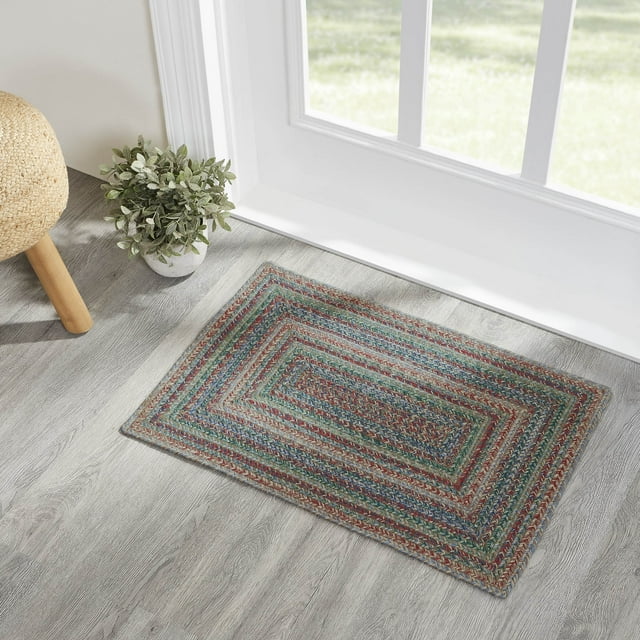 VHC Brands Multi Braided Farmhouse 20"x30" Accent Rug Green Textured ...