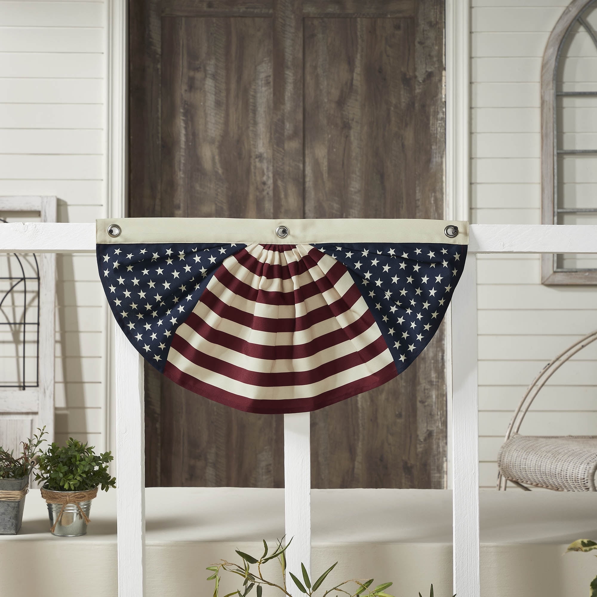 VHC Brands Patriotic My Country Stars & Stripes Bunting Flag 12x24 ...