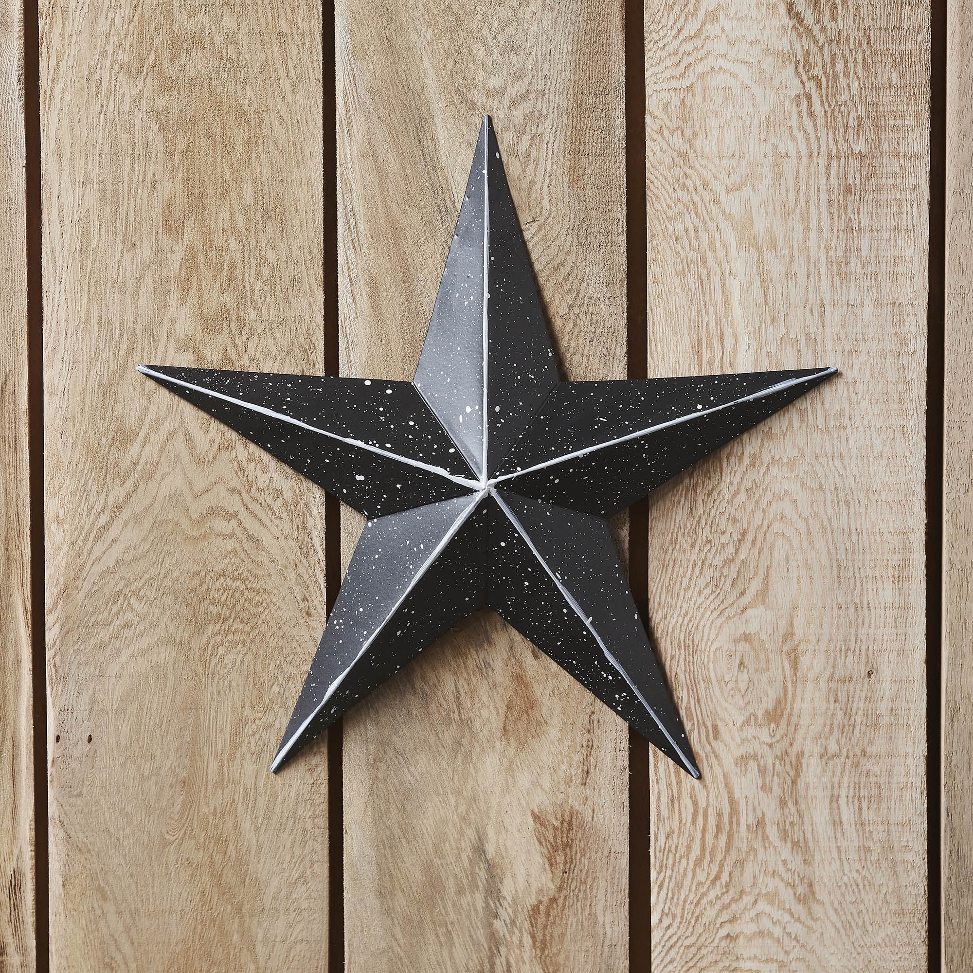 VHC Brands Patriotic Faceted Metal Star Black Wall Hanging 12x12 ...