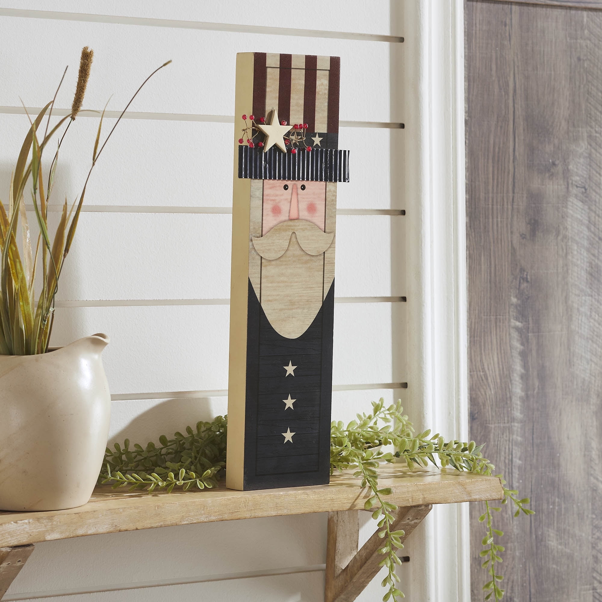 VHC Brands Patriotic Uncle Sam MDF Block Sign 15x5x1, Independence Day ...