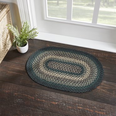 VHC Brands Heritage Farms, Braided Jute Rug, Non-Skid Pad, Door Mat ...