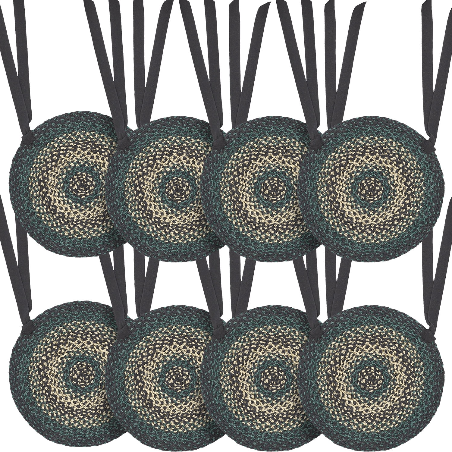 VHC Brands Pine Grove, Rustic Chair Pad Seat Cushion, Round, Braided ...