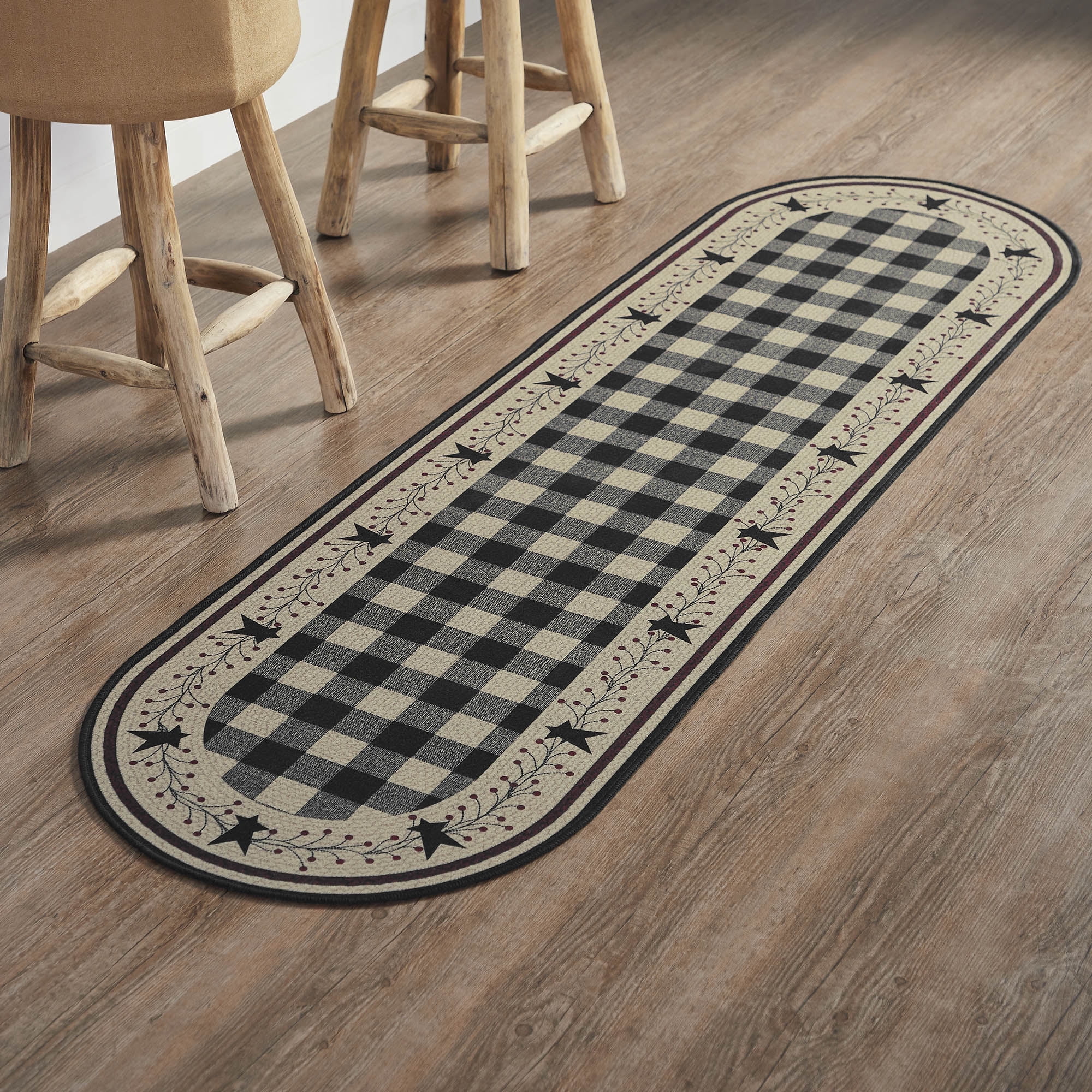 VHC Brands Pip Vinestar Indoor Rug/Runner Oval 22x78, Polyester Area ...