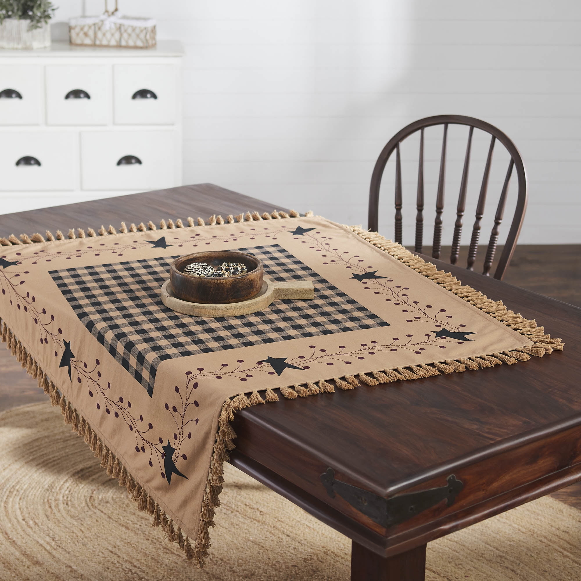 VHC Brands Pip Vinestar Table Topper 40x40, Kitchen and Dining Room ...