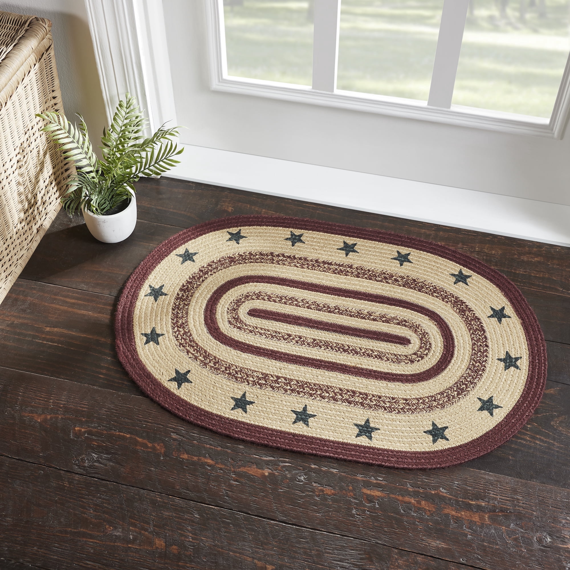 VHC Brands Potomac, Braided Jute Rug, Non-Skid Pad, Accent Rug, Oval ...