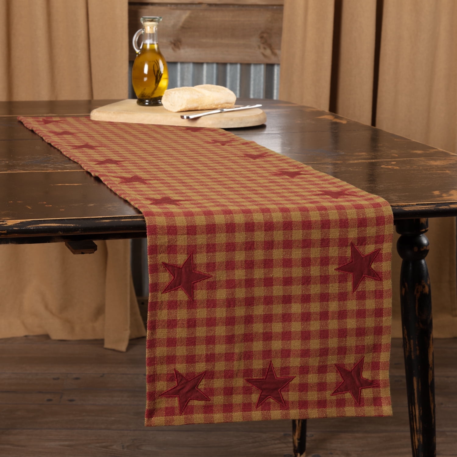 VHC Brands Primitive Tabletop Kitchen Cody Cotton Appliqued Star ...