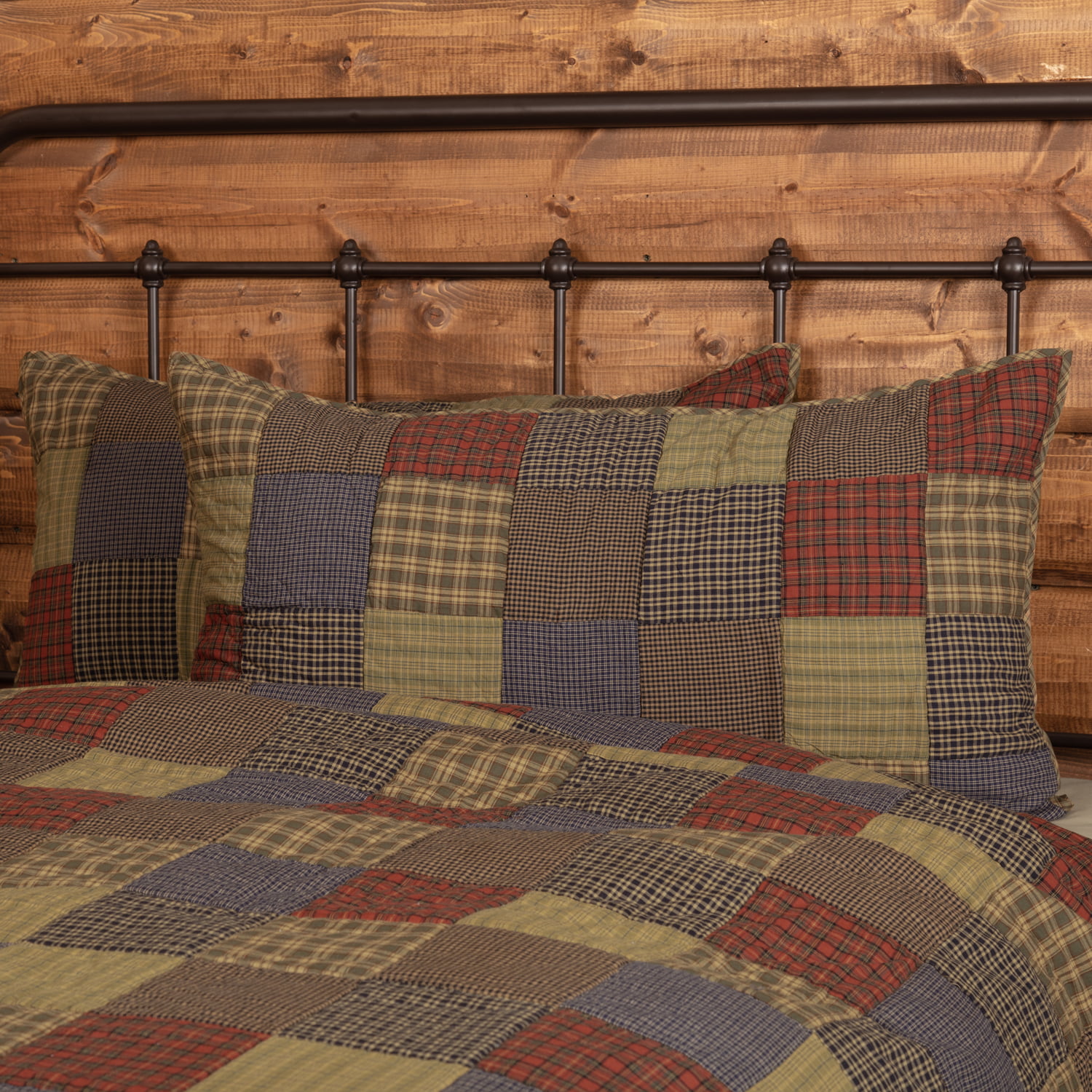 Evergreen Green Rustic Bedding Sequoia Cotton Plaid King Sham - Walmart.com