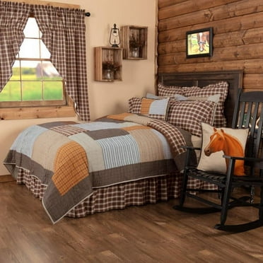 VHC Brands Kettle Grove Bedroom Decor, California King Quilt, Black ...