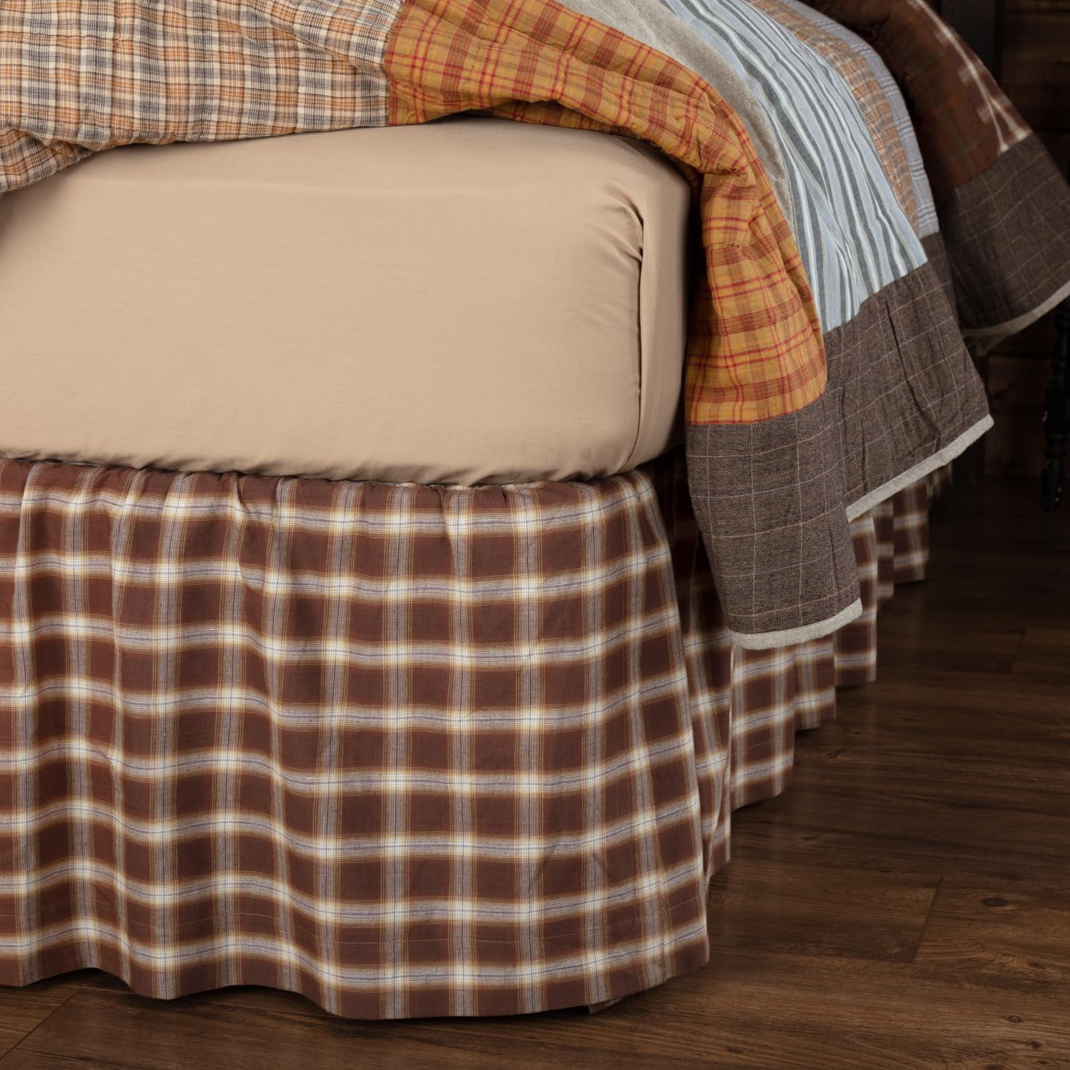 VHC Brands Rustic & Lodge Farmhouse Rory Bed Skirt, King 78x80x16 ...