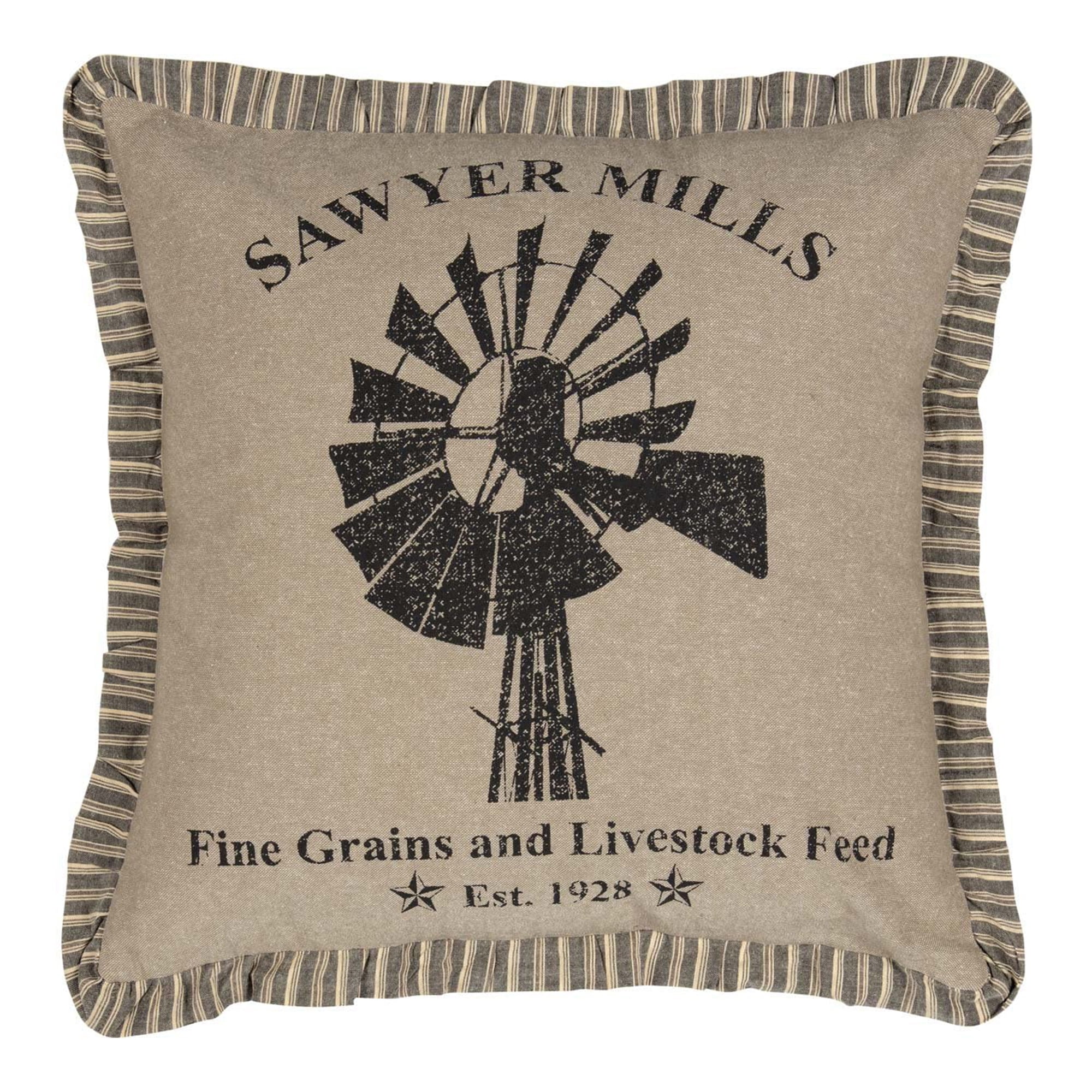VHC Brands Sawyer Mill 18x18" Square Accent Throw Pillow, Windmill ...