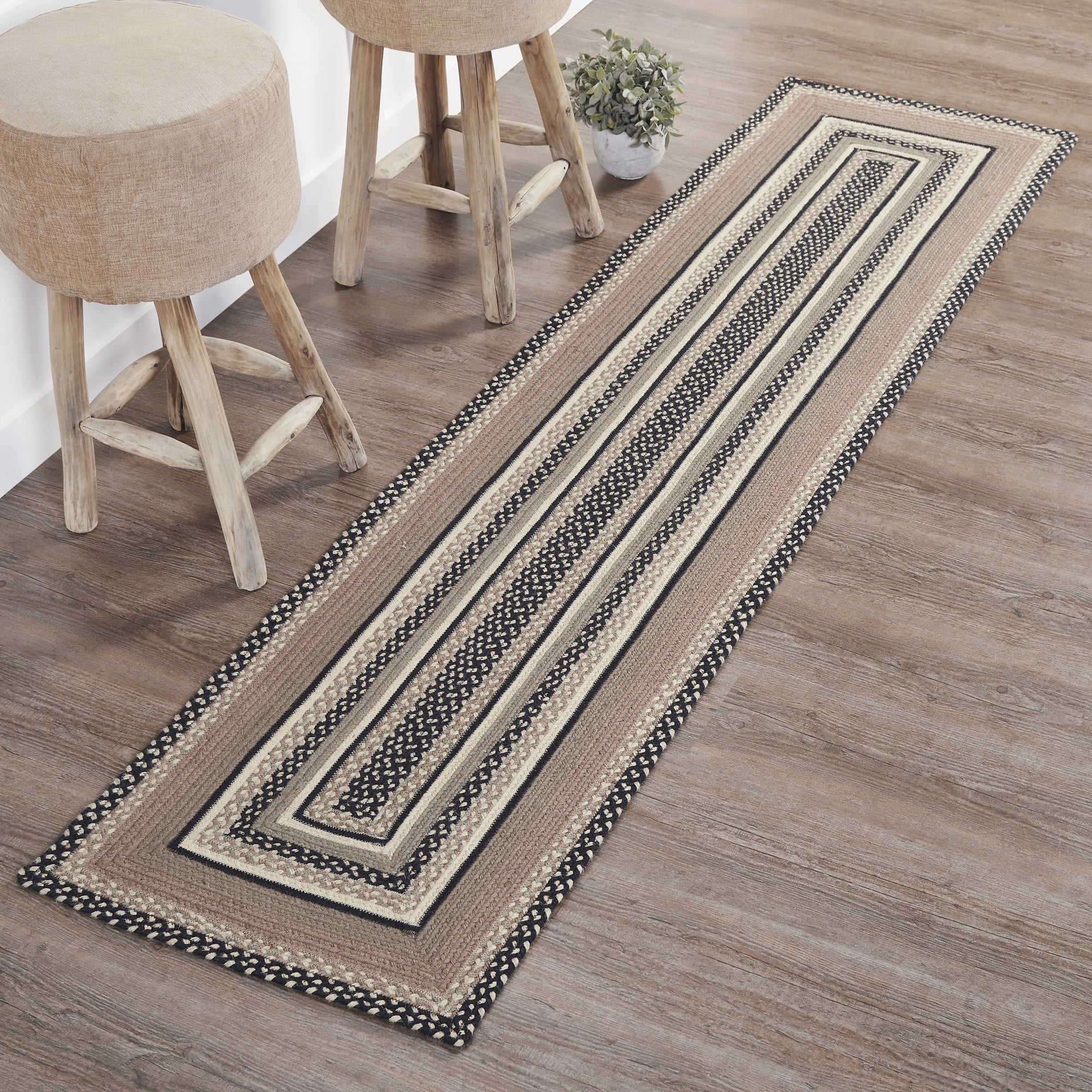 VHC Brands Sawyer Mill, Braided Jute Runner Rug, Non-Skid Pad ...