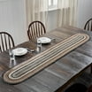VHC Brands Woven Country Farmhouse Jute Black Striped Oval Table Runner ...