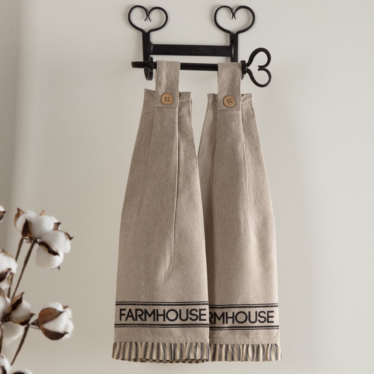 VHC Brands Sawyer Mill Farmhouse Text Chambray Cotton Tabletop Kitchen ...