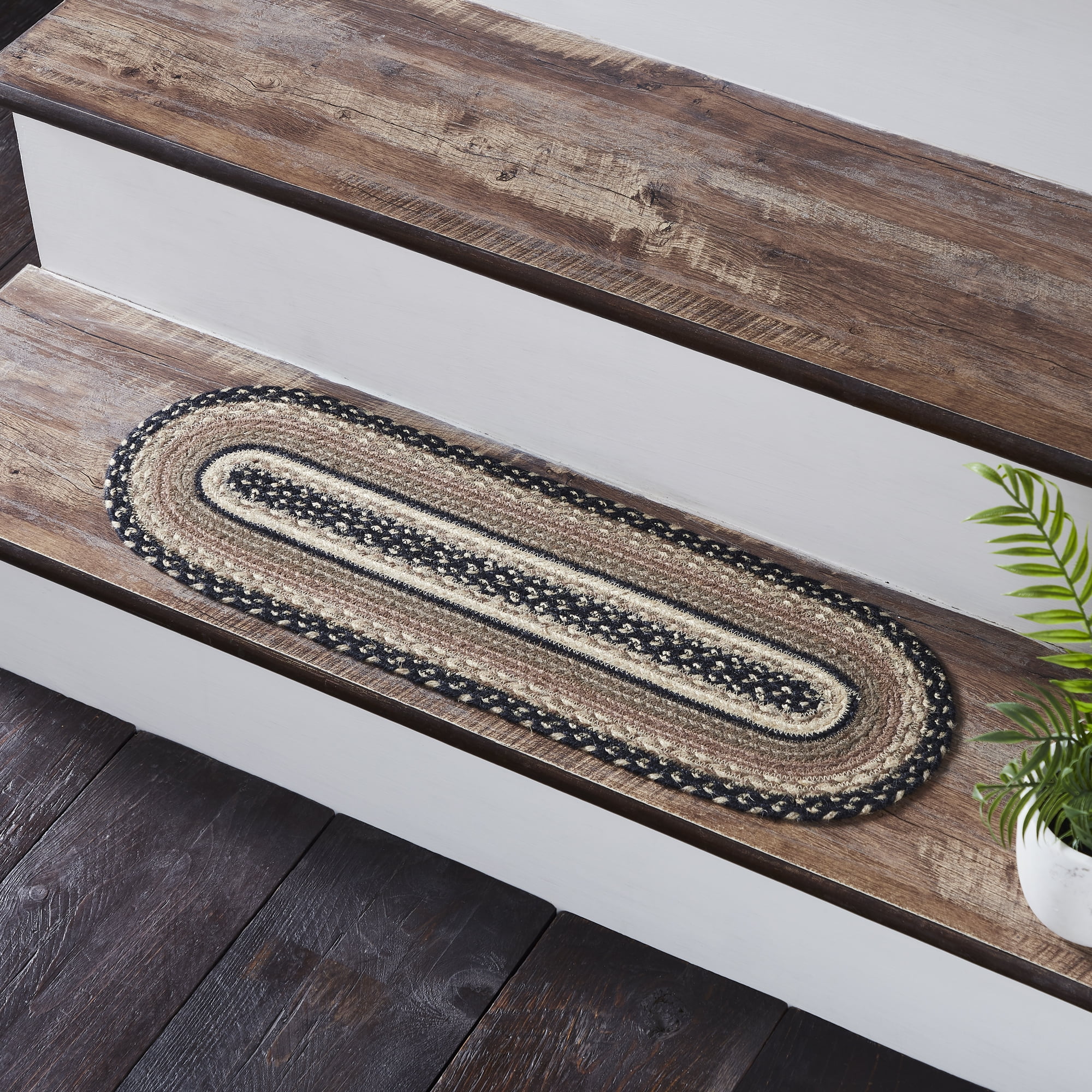 VHC Brands Sawyer Mill, Stair Tread Non-Slip, Braided Jute, Oval ...