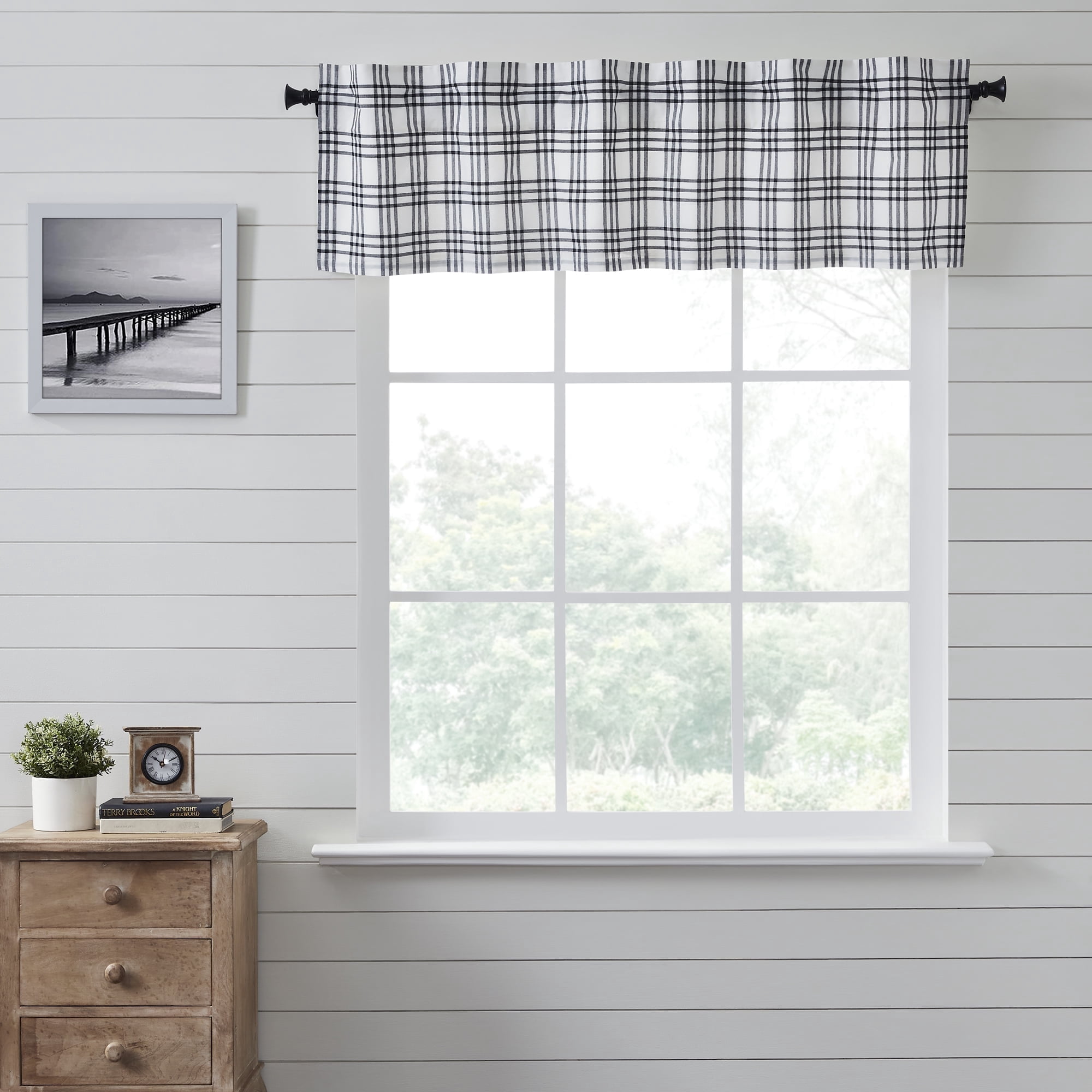 VHC Brands Farmhouse Curtains, Sawyer Mill Ticking Stripe Prairie Swag ...