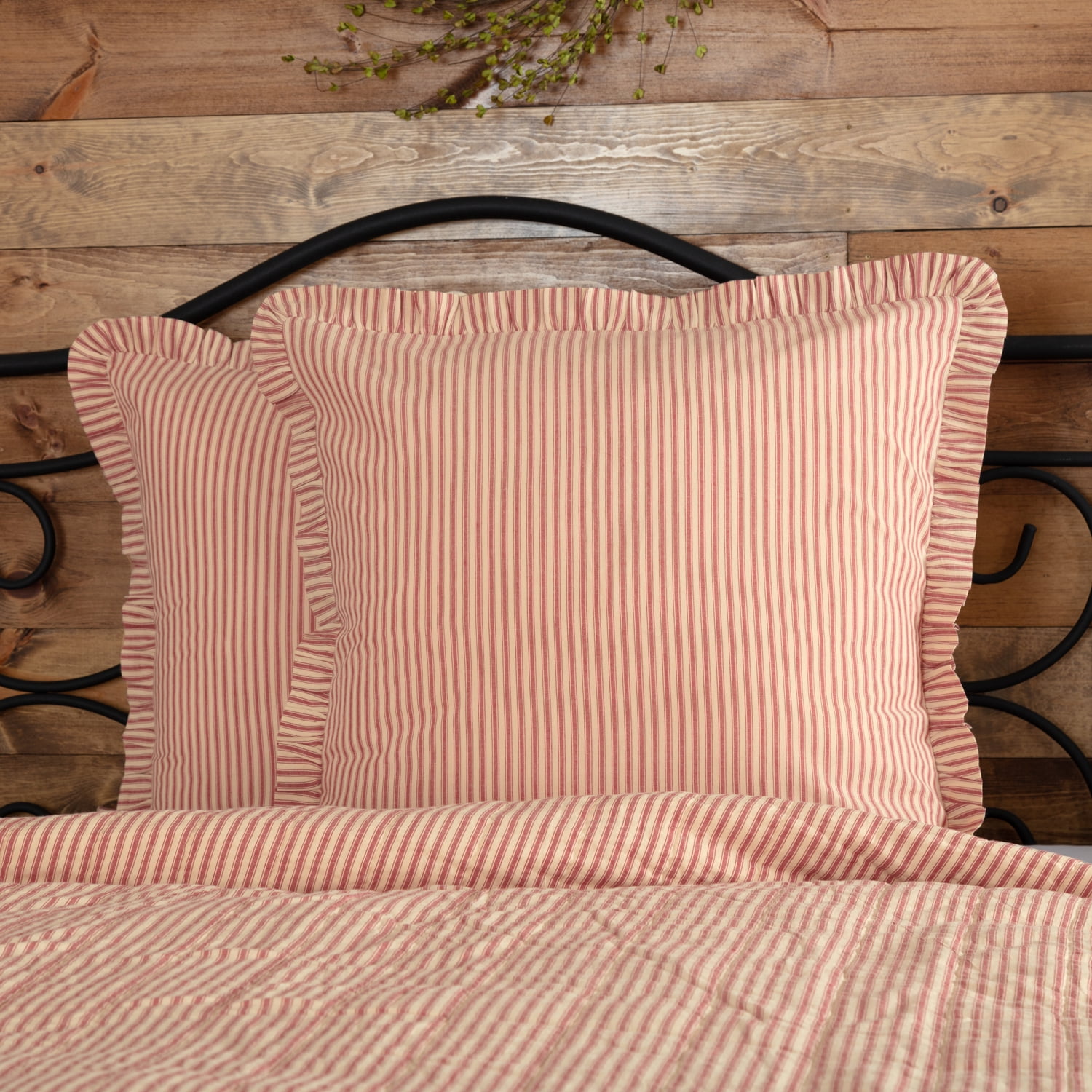VHC Brands Sawyer Mill Ticking Striped Cotton Farmhouse Square Bedding ...