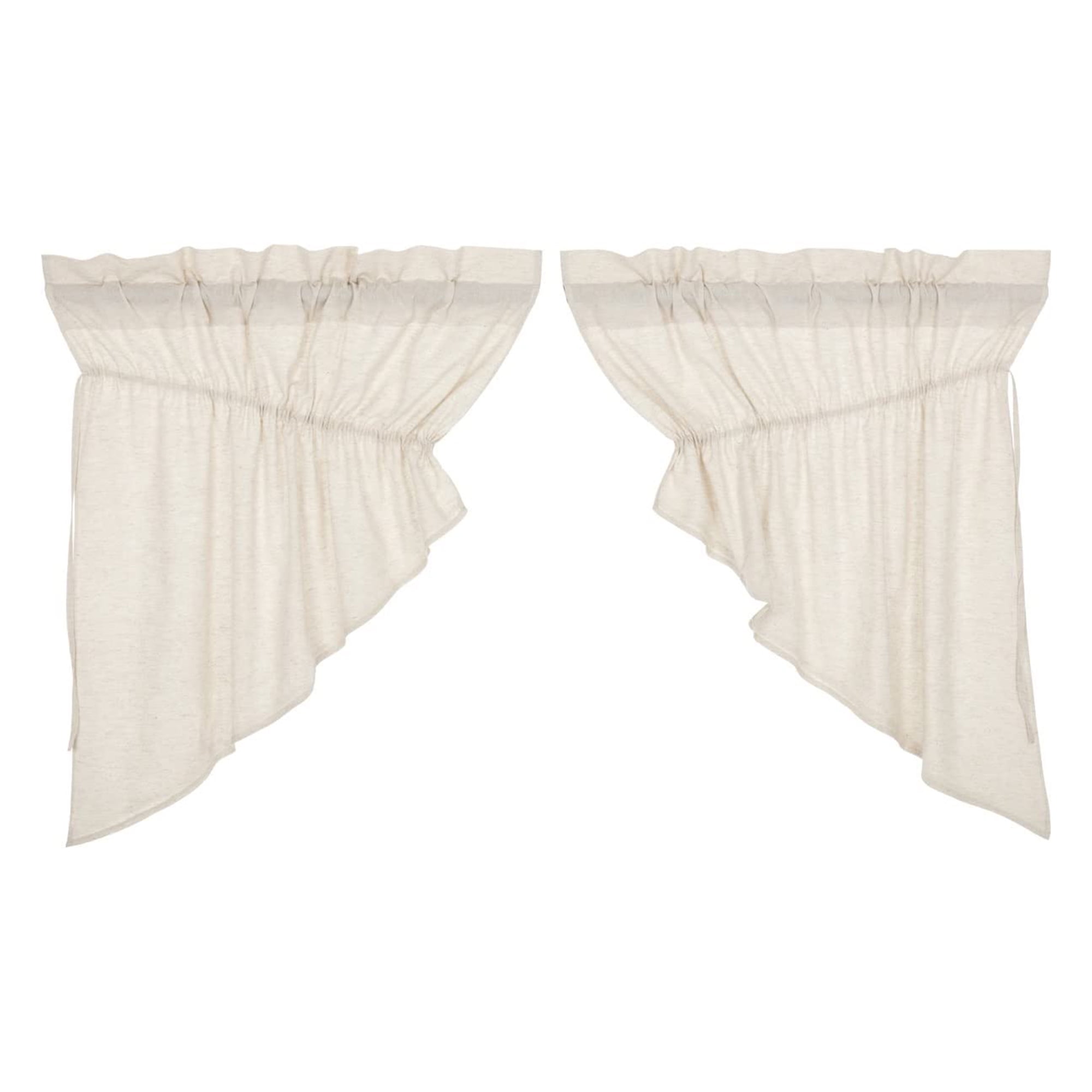VHC Brands Simple Life Flax Farmhouse Drawstring Curtains, Natural ...