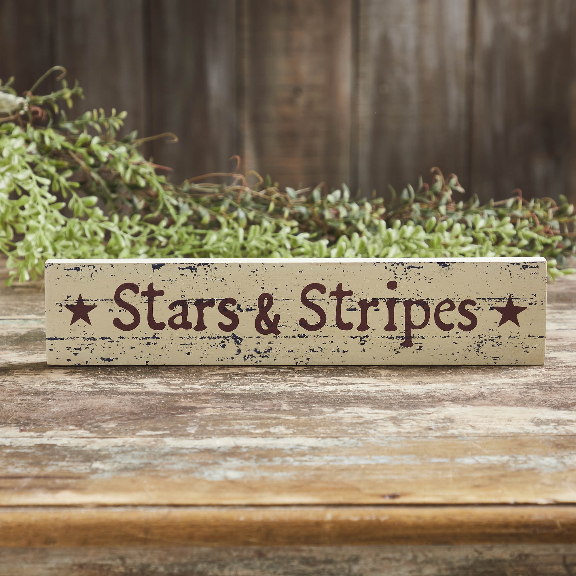 VHC Brands, Stars & Stripes Wooden Sign, 2.75x13 in, Patriotic Decor ...