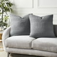 VHC Brands Waffle Weave Dark Grey Euro Sham Set of 2 26x26, Decorative ...