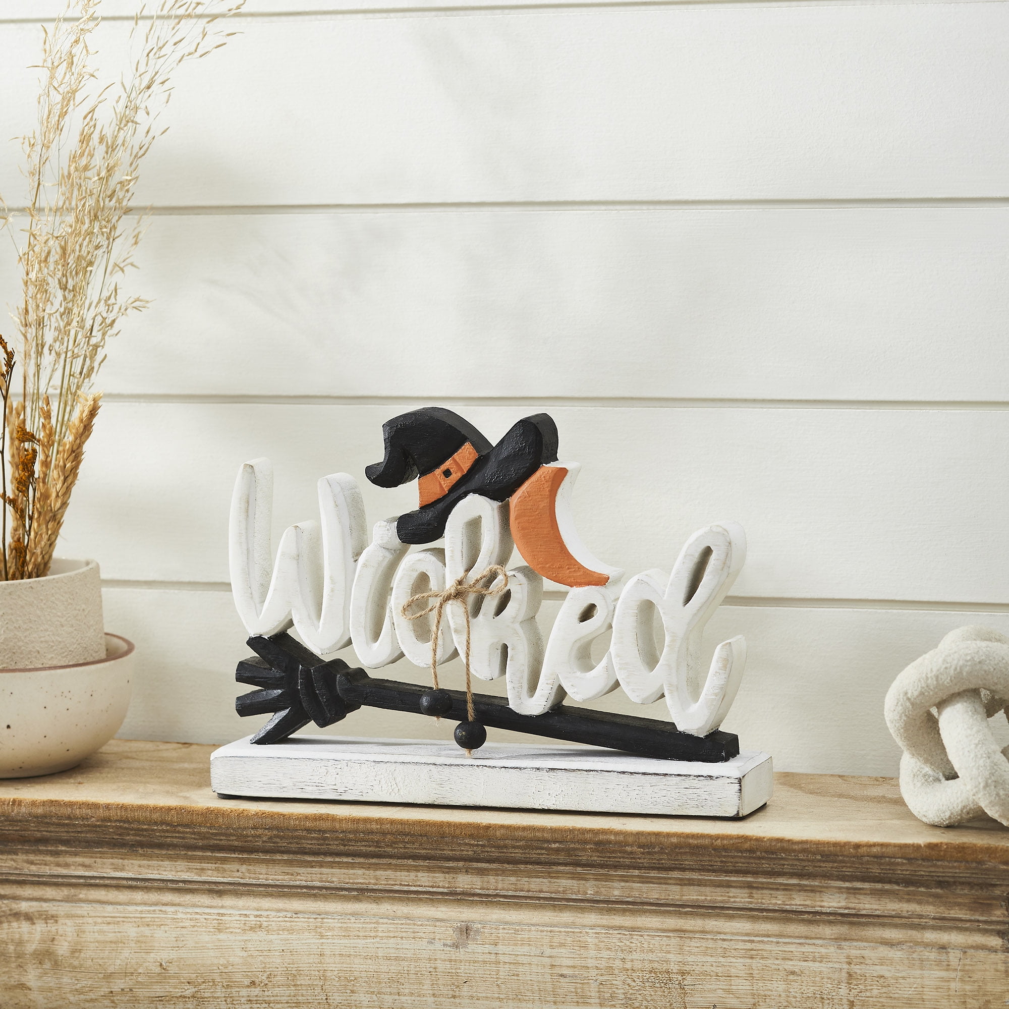 VHC Brands Wicked Witch Wooden Table Sign, Fall and Halloween Home ...