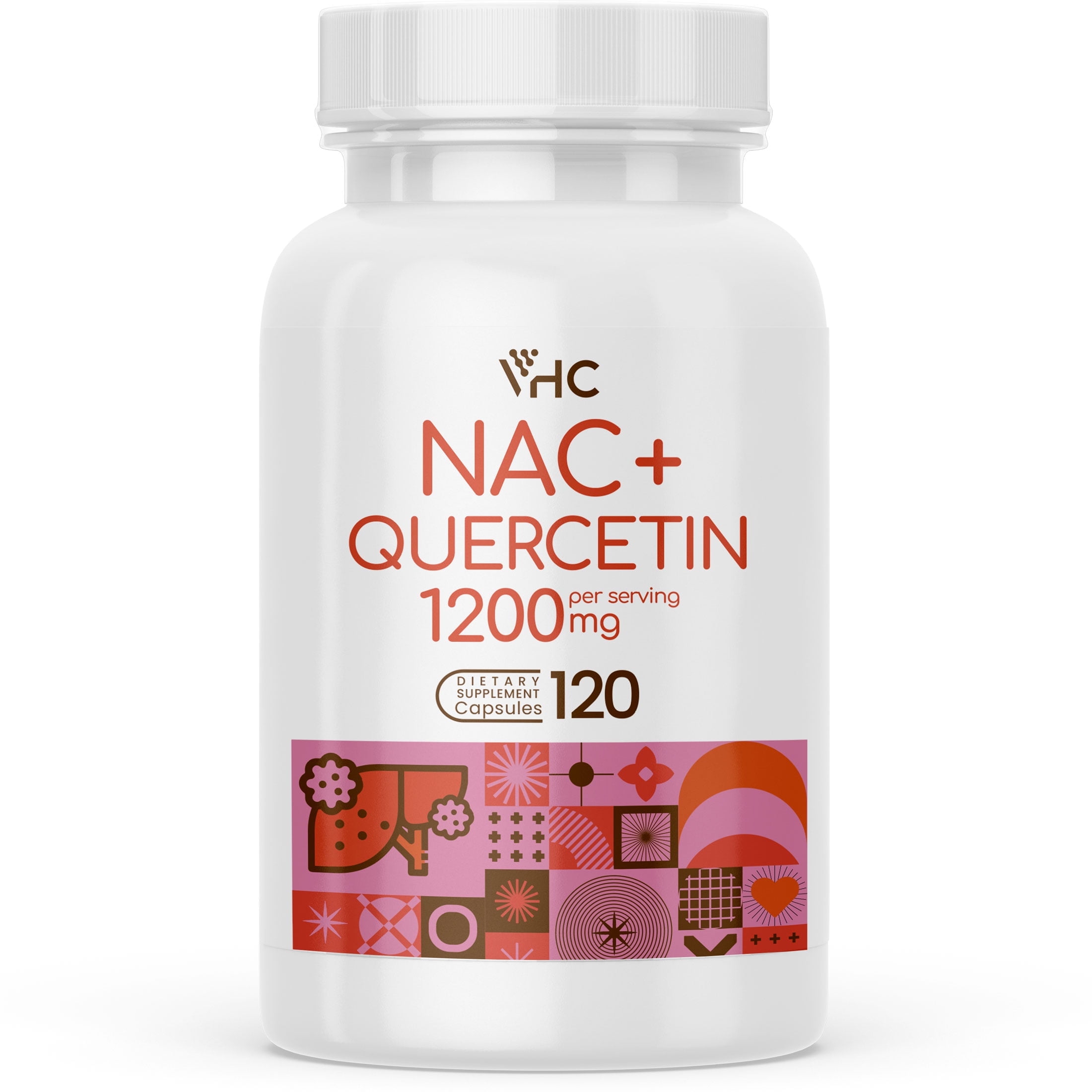 VHC NAC 1200mg Plus Quercetin 100mg, Vegan Pills, Immune Support ...