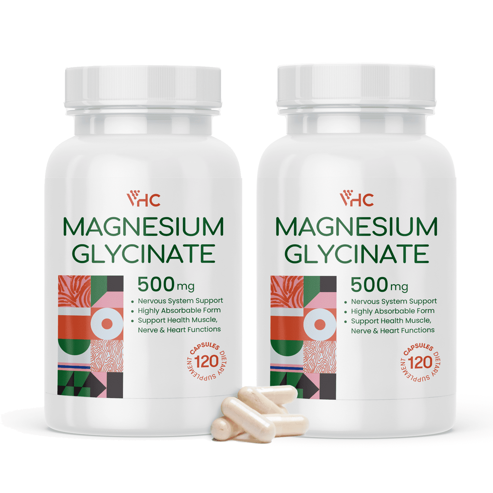VHC Pure Magnesium Glycinate 500mg 240 Capsules, High Absorption ...