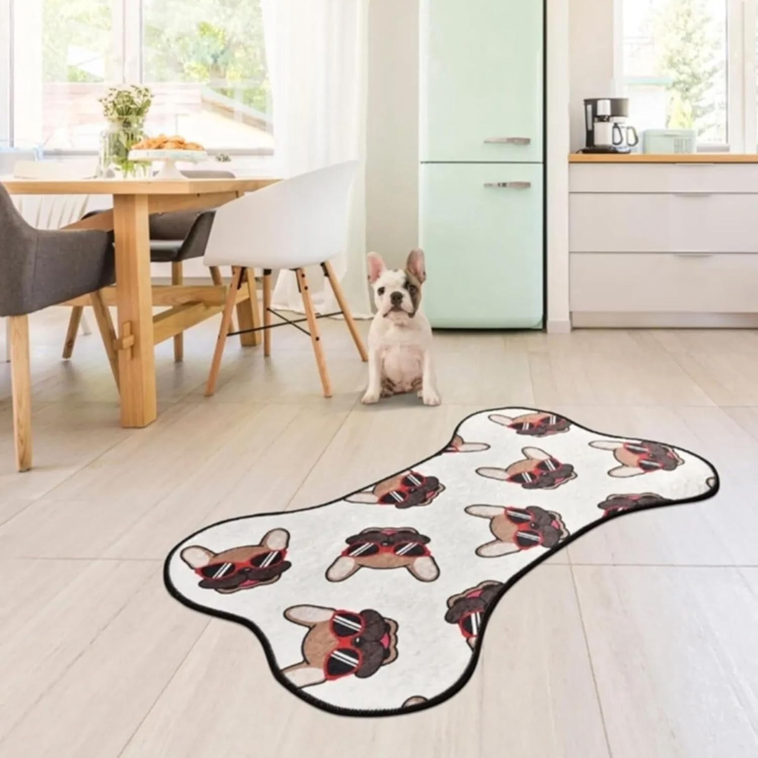 VHD Bone-Shaped Dog Crate Pad Mat – Non-Slip Bottom, Machine Washable ...