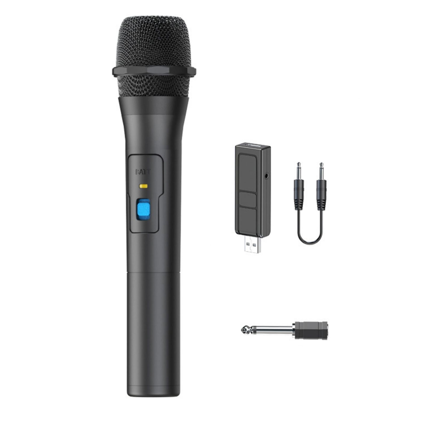 VHF Handheld Microphone System Wireless Mic Stage Audio for Karaoke USB ...