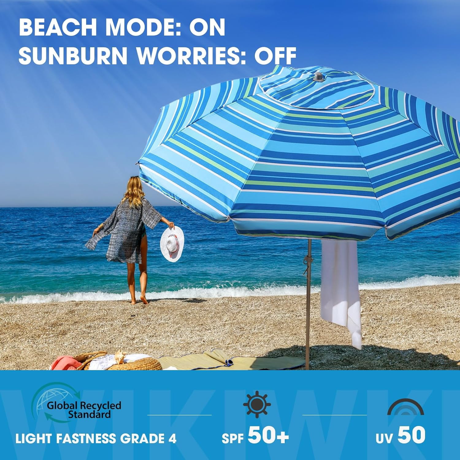 VHKBPINPI 7ft Beach with Sand & Tilt UPF 50+ Beach for Sand Beach for ...