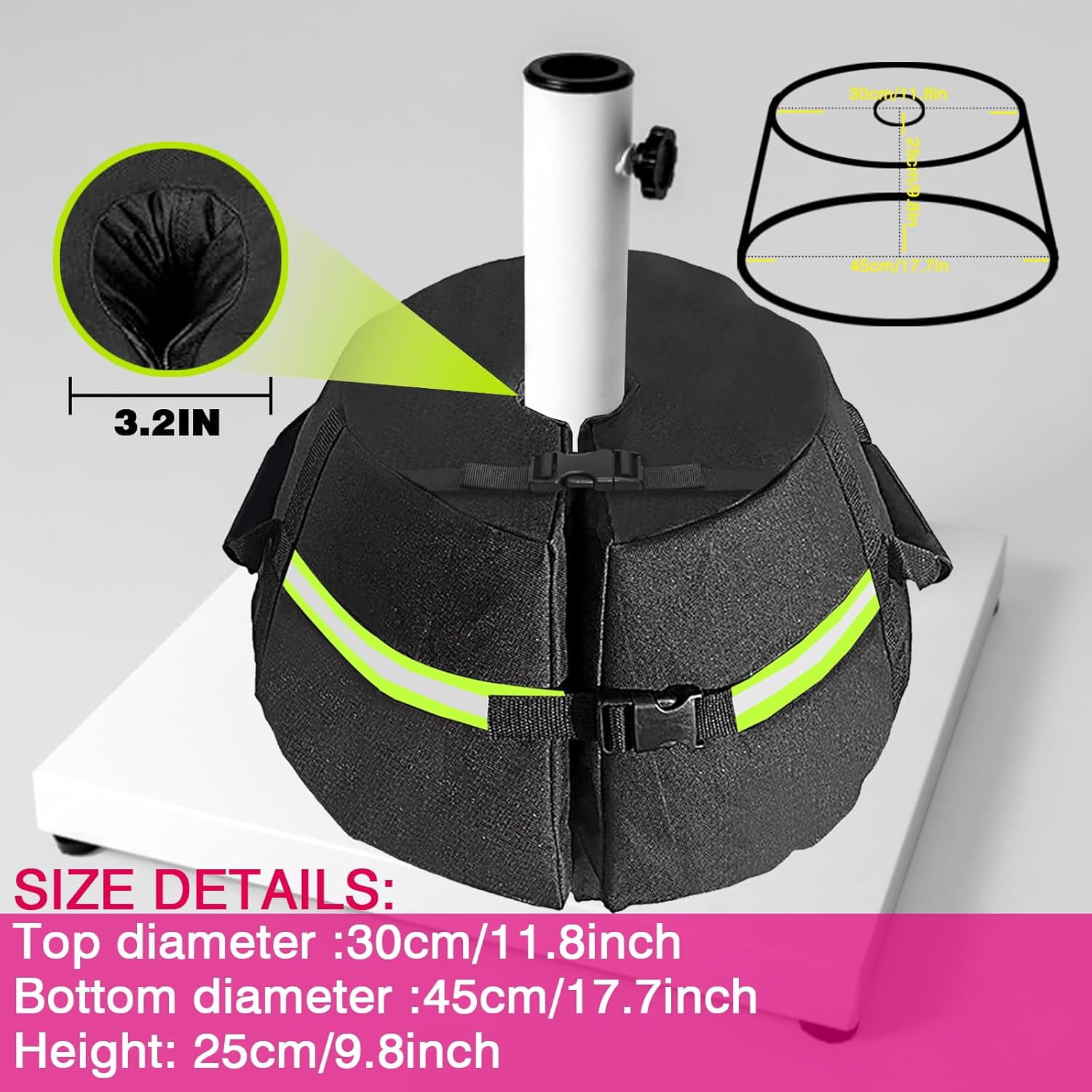 VHKBPINPI Conical Base Counterweight - 600D Oxford Fabric Side Slot ...