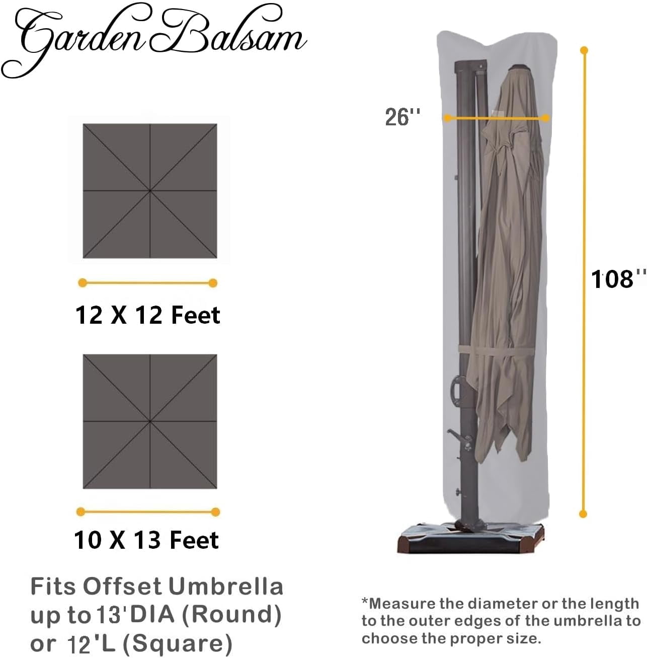 VHKBPINPI Cover for 9ft to 13ft Offset Fade Resistant Water Resistant ...