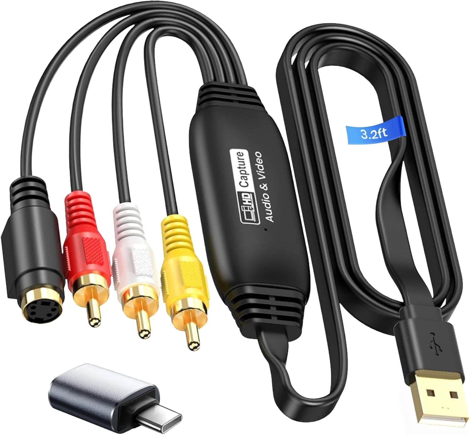 VHS to Digital Converter, USB2.0 Video Cpture Card, RCA AV to USB Audio ...