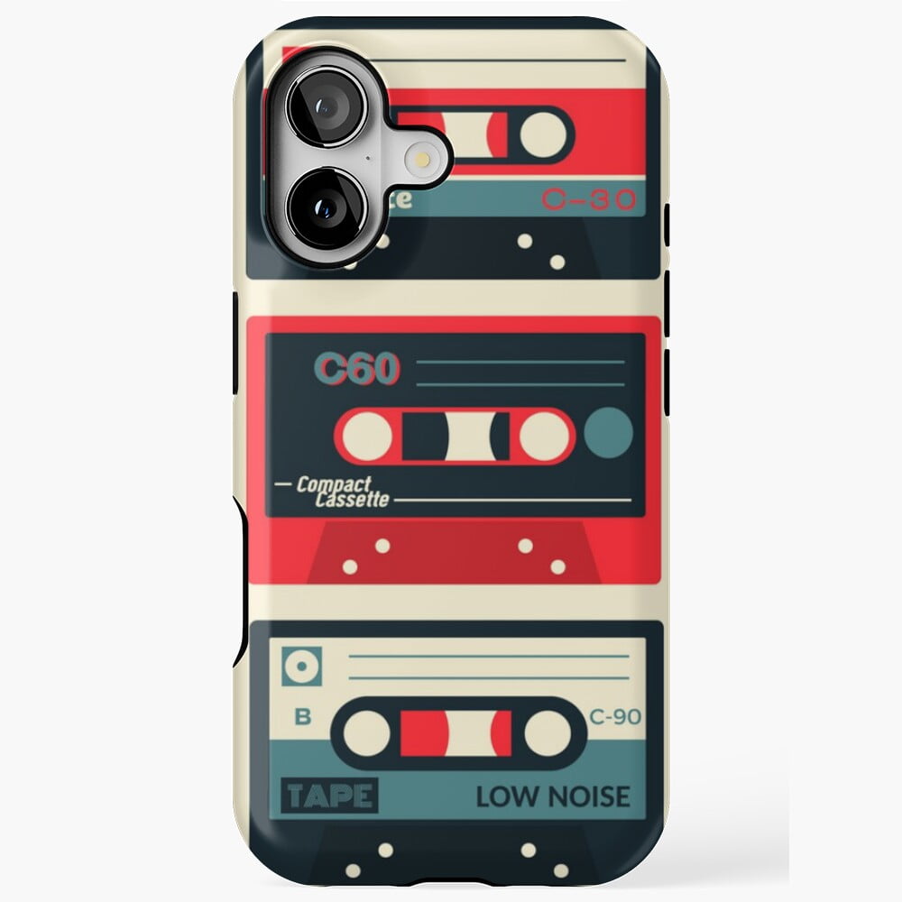 VHS Tapes Yellow And Red Retro 80s Pattern iPhone Tough Case 11 to 17 ...