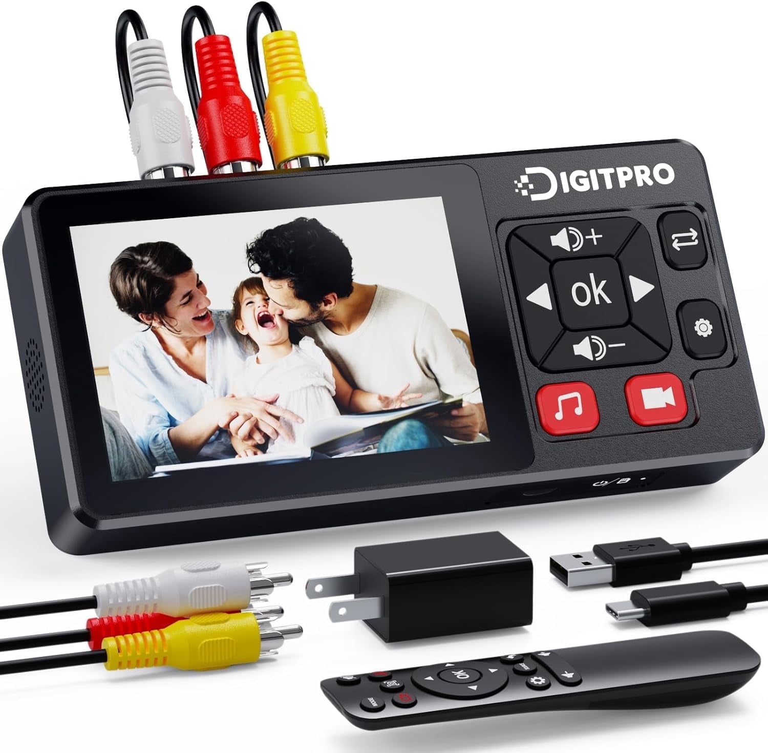 DIGITNOW, VHS to Digital Converter 2.0, HDMI, 3.5" Screen, 1080P ...