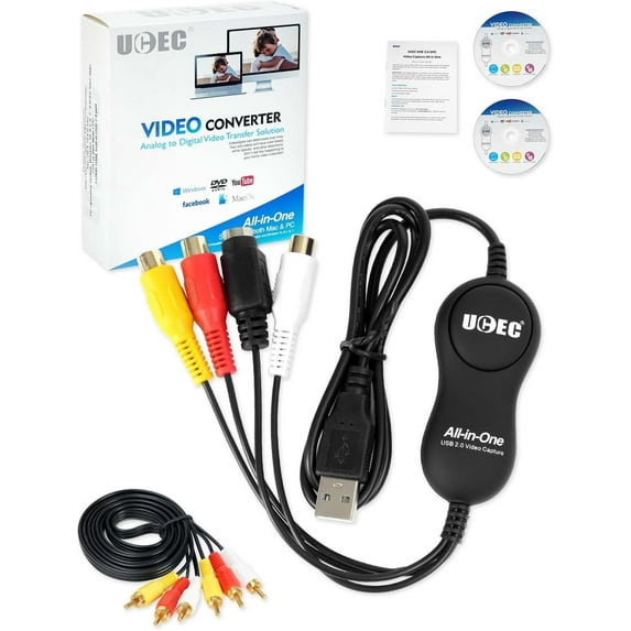 VHS to Digital Converter Kit, VCR to Digital Converter, to USB Video ...