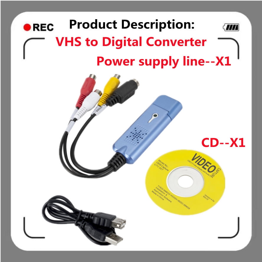 VHS to Digital Converter USB 2.0 Video Converter Audio Capture Card VHS ...